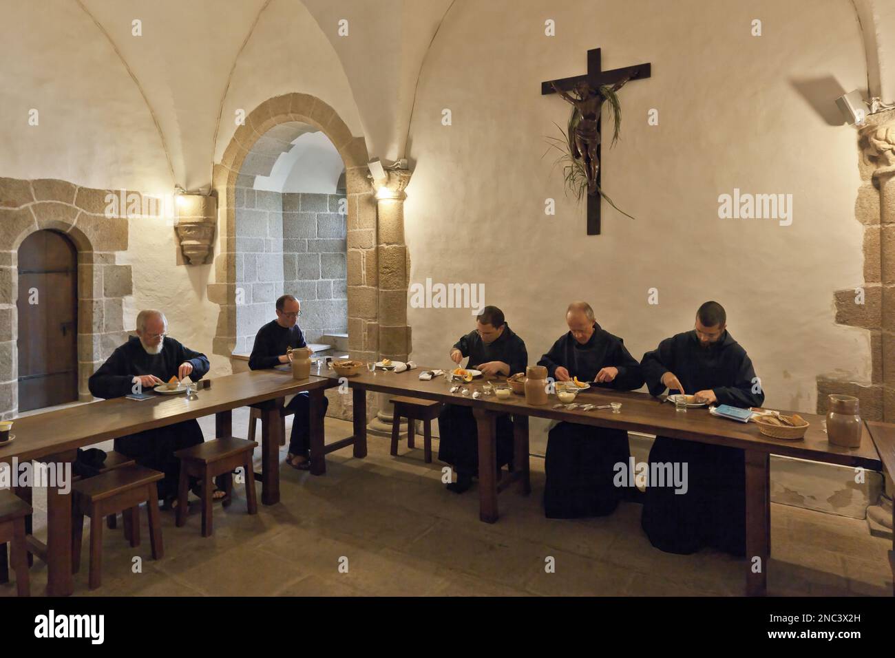 France. Normandy. Manche (50) Mont Saint Michel. Monastery: lunch in ...