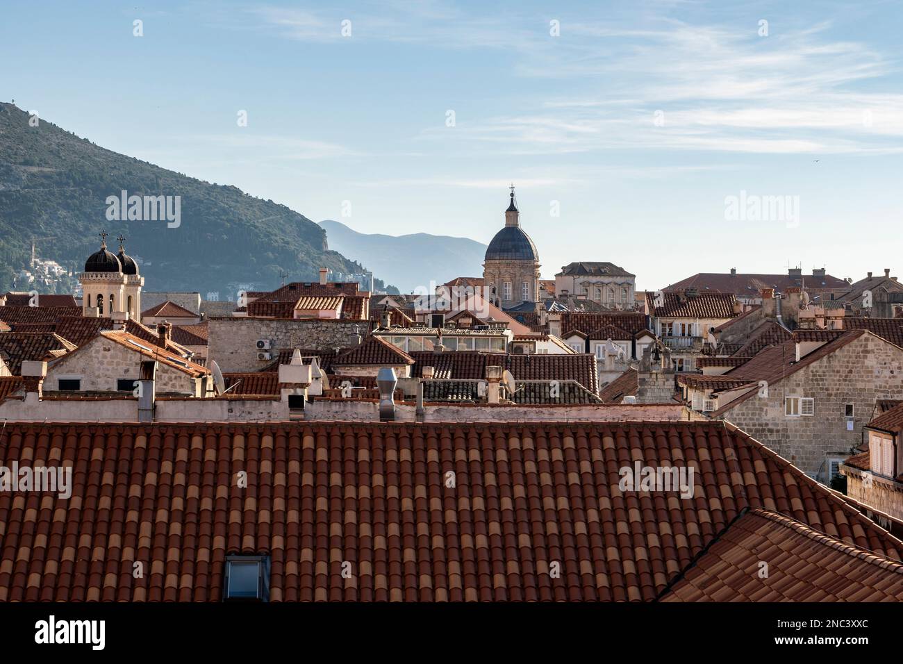 Dubrovnik, Croatia-January 6th, 2023: Beautiful church tower of the ...