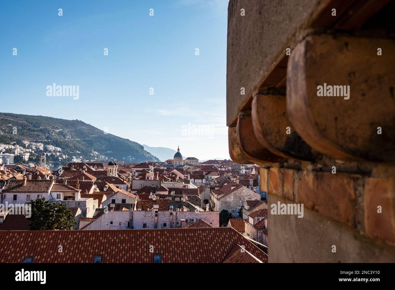 Dubrovnik, Croatia-January 6th, 2023: Beautiful church tower of the ...