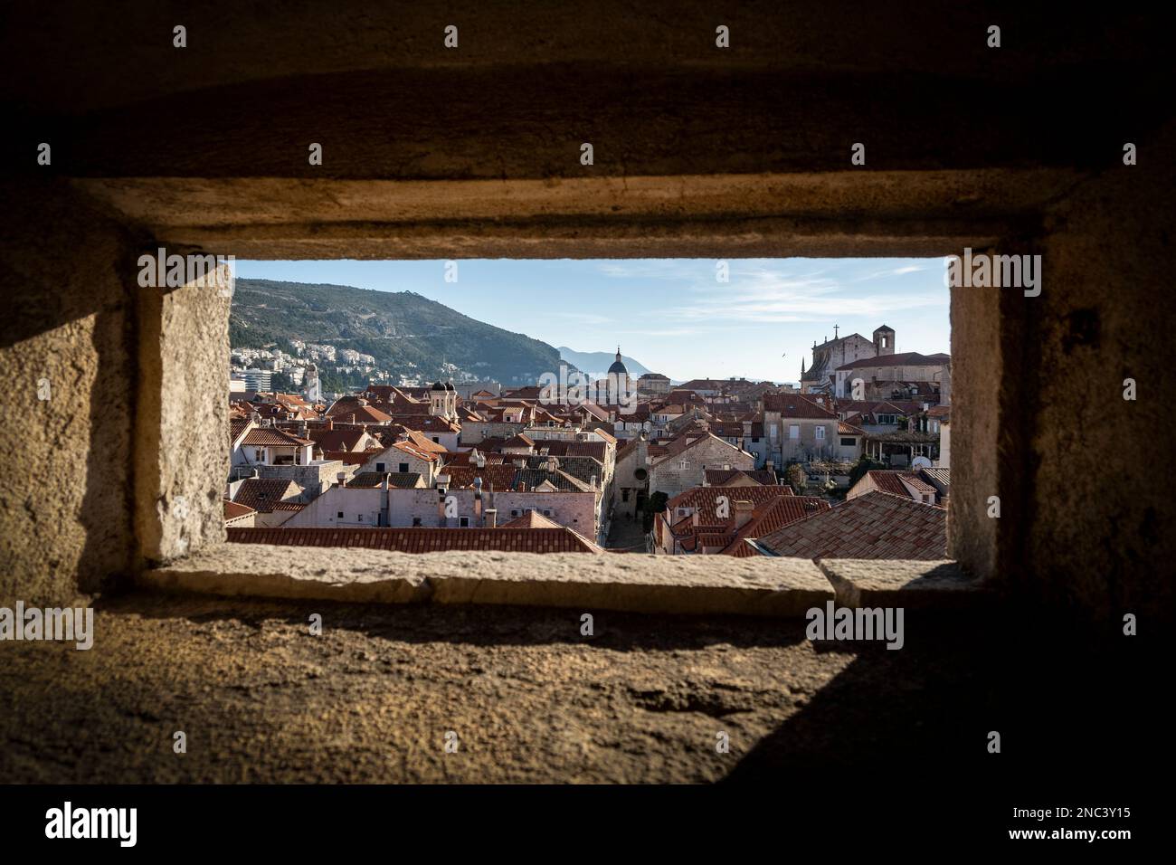 Dubrovnik, Croatia-January 6th, 2023: Beautiful church tower of the ...