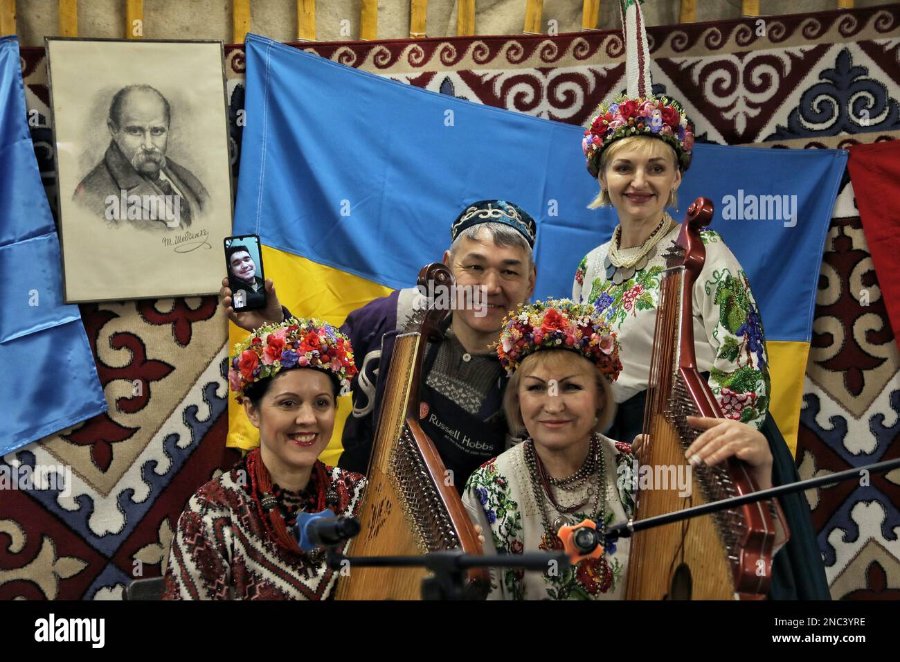 ODESA, UKRAINE - FEBRUARY 12, 2023 - People pose for a photo during the ...