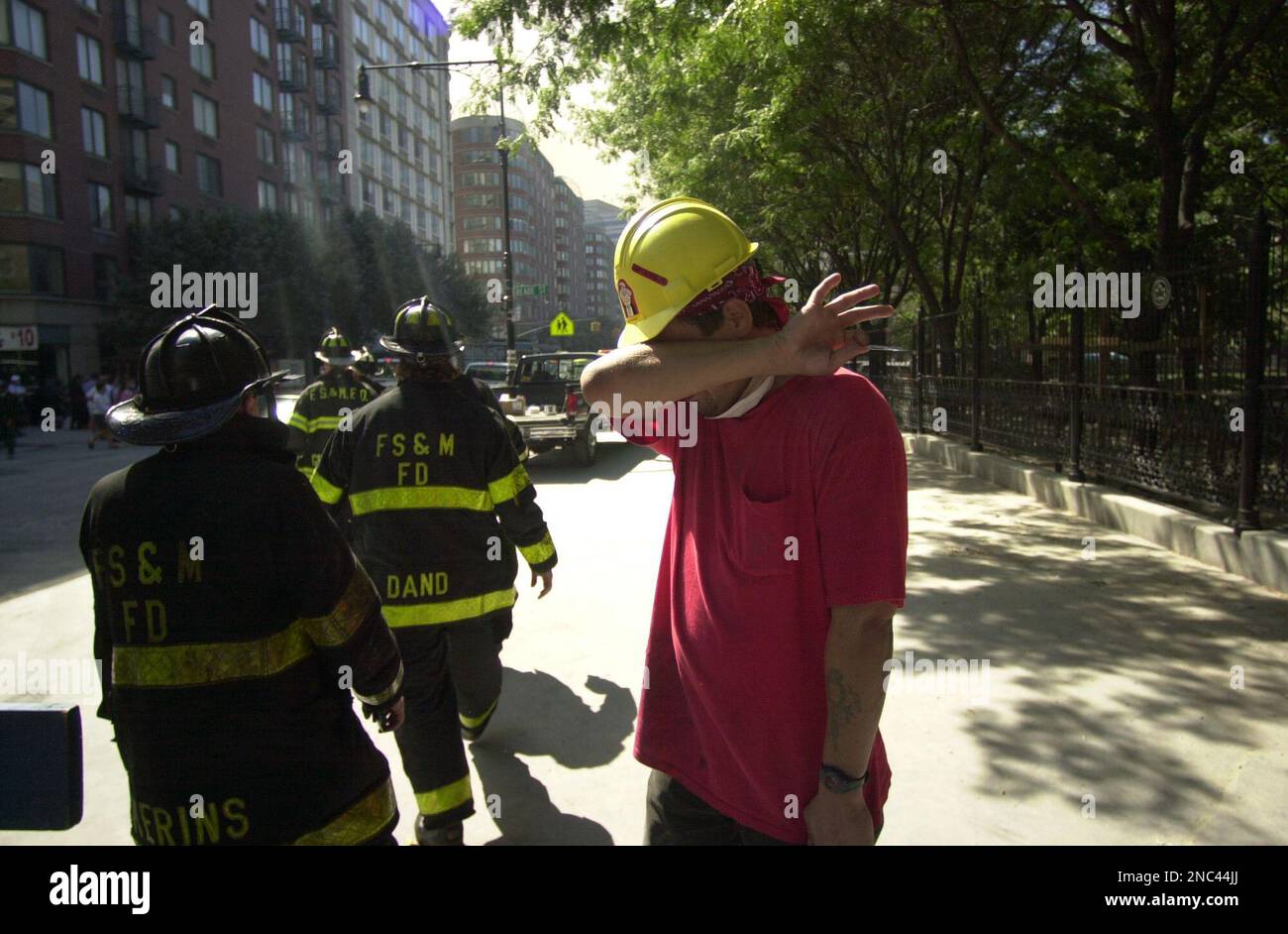 A construction worker near ground zero on Sept. 13, 2001 after the ...