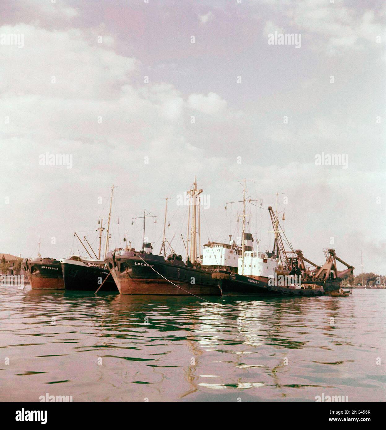 Left to right are huge German salvage vessel Ausdauer, Italian salvage ...