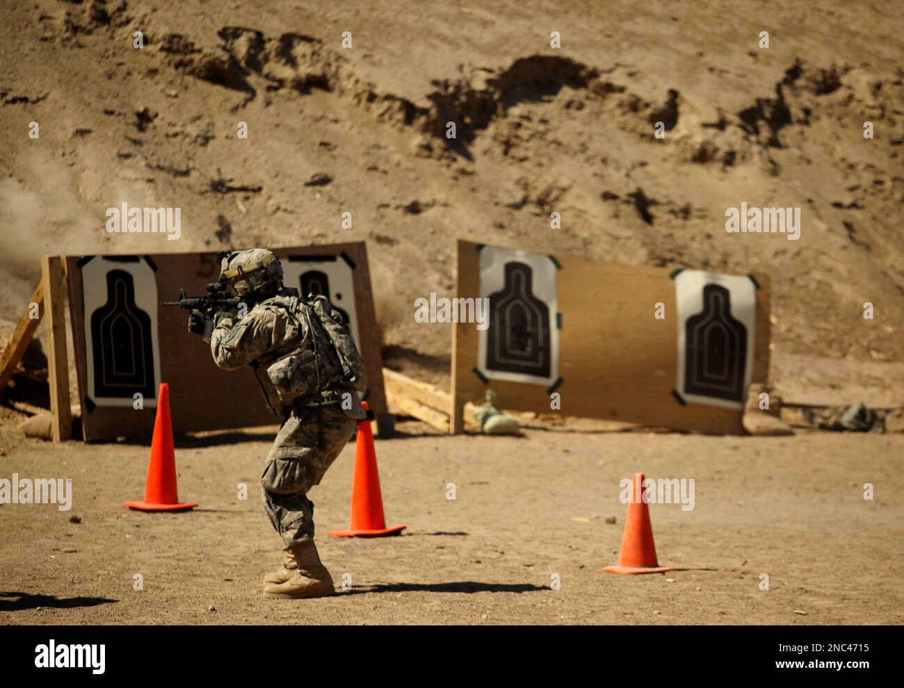 In this photo taken Thursday, March 17, 2011, a U.S. Army soldier from ...