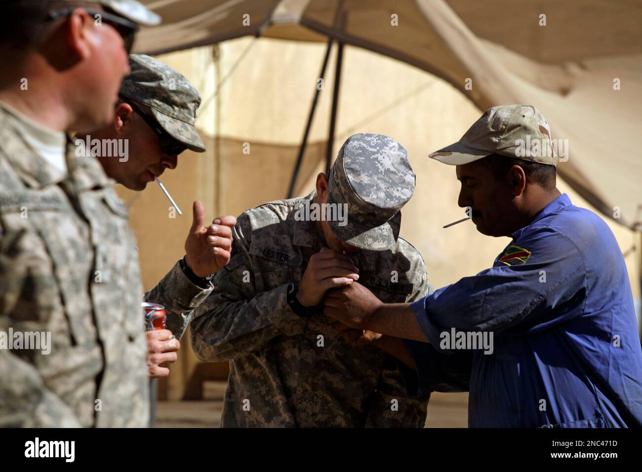 In this photo taken Wednesday, March 16, 2011, an Iraqi Army soldier ...