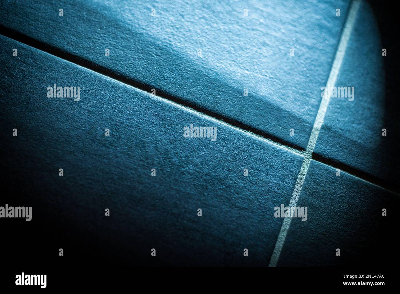 Full Frame close up of blue tile for background or texture. vintage ...