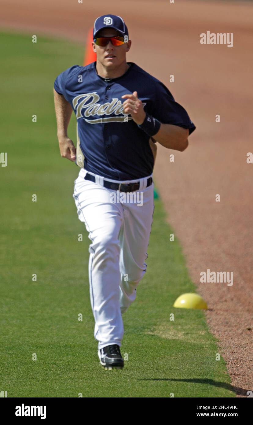 San Diego Padres catcher Nick Hundley in a spring training baseball ...