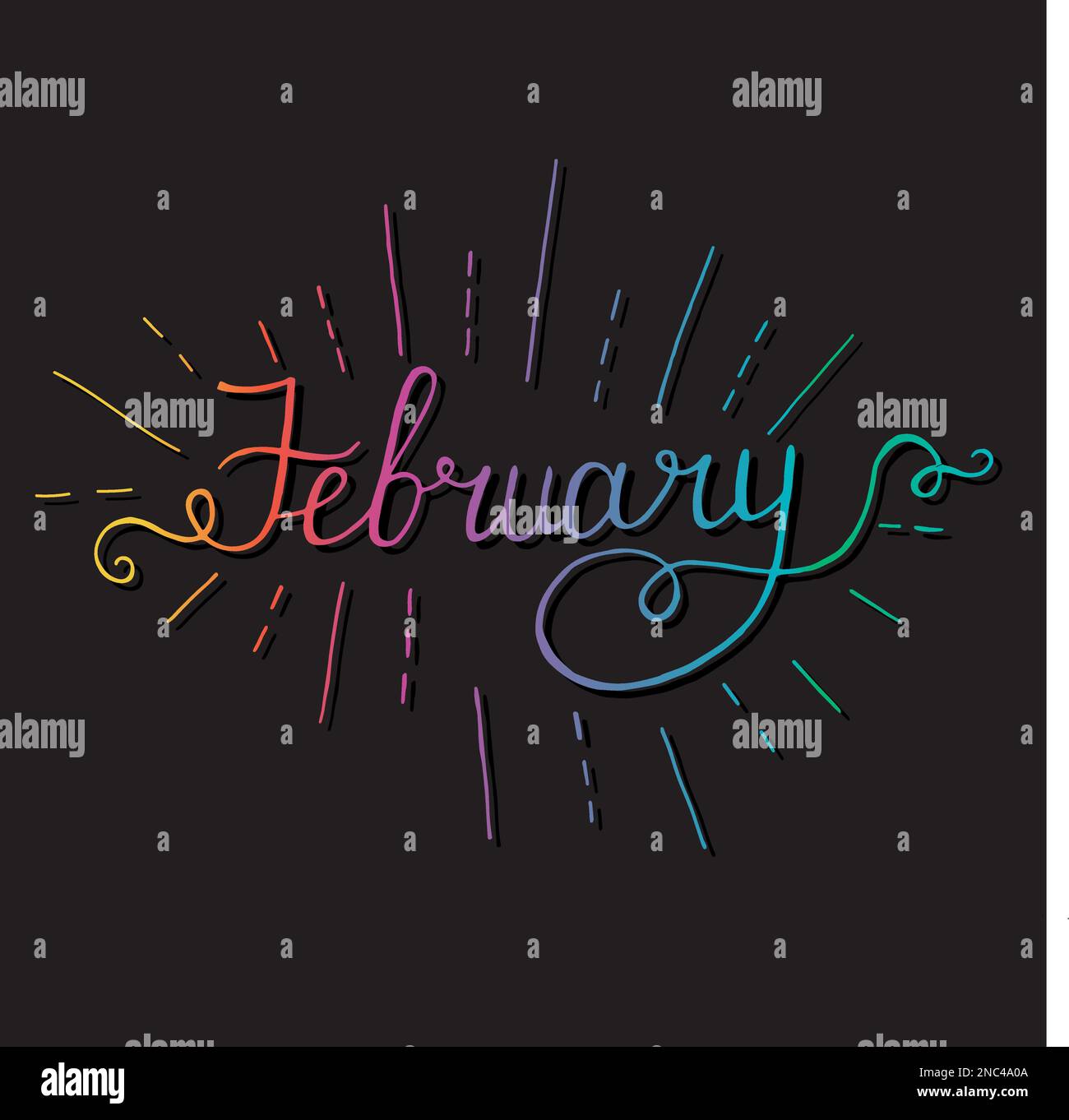 February. Hand lettering vintage quote. Modern Calligraphy Stock Vector ...