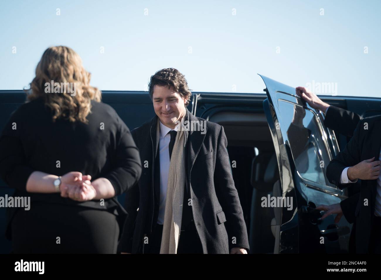 Prime Minister Justin Trudeau arrives at the state funeral for former ...