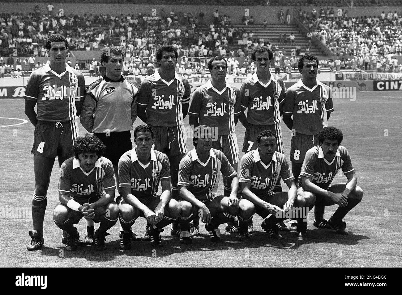 The Algerian World Cup team in the Tres De Marzo stadium in Guadalajara, Mexico, on June 3, 1986 ...