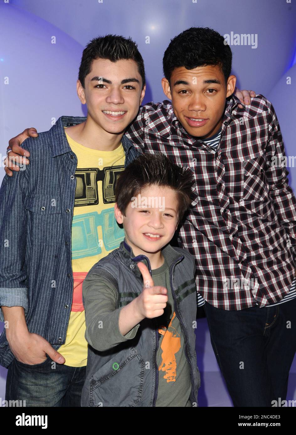 From left, actors Adam Irigoyen, Davis Cleveland and Roshon Fegan ...