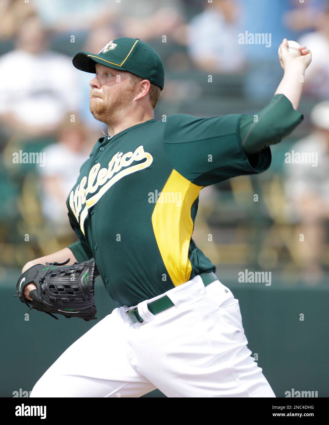Oakland Athletics starting pitcher Brett Anderson during their spring ...