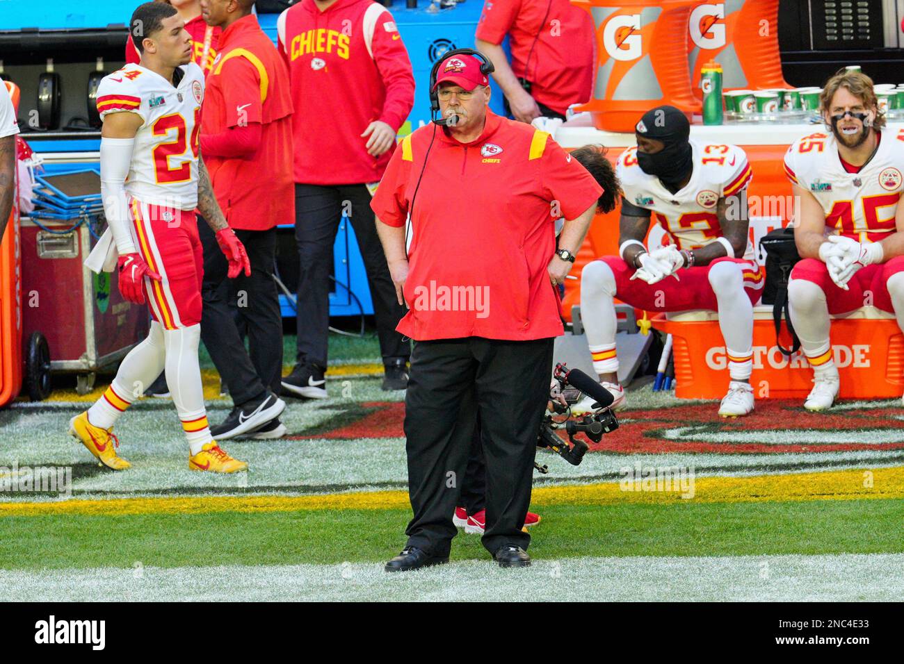 GLENDALE, AZ - FEBRUARY 12: Kansas City Chiefs head coach Andy Reid ...
