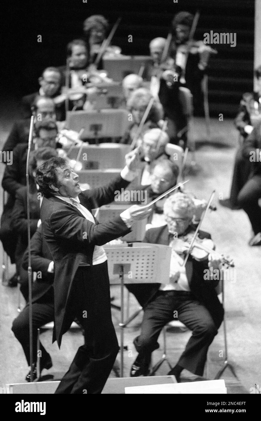 Zubin Mehta conducts the Israel philharmonic Orchestra during their ...