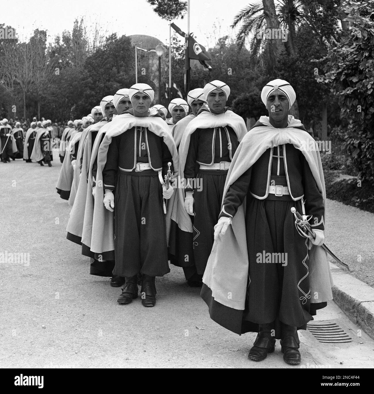 These tall, tough-looking Tunisian desert cavalry guards, colorful ...