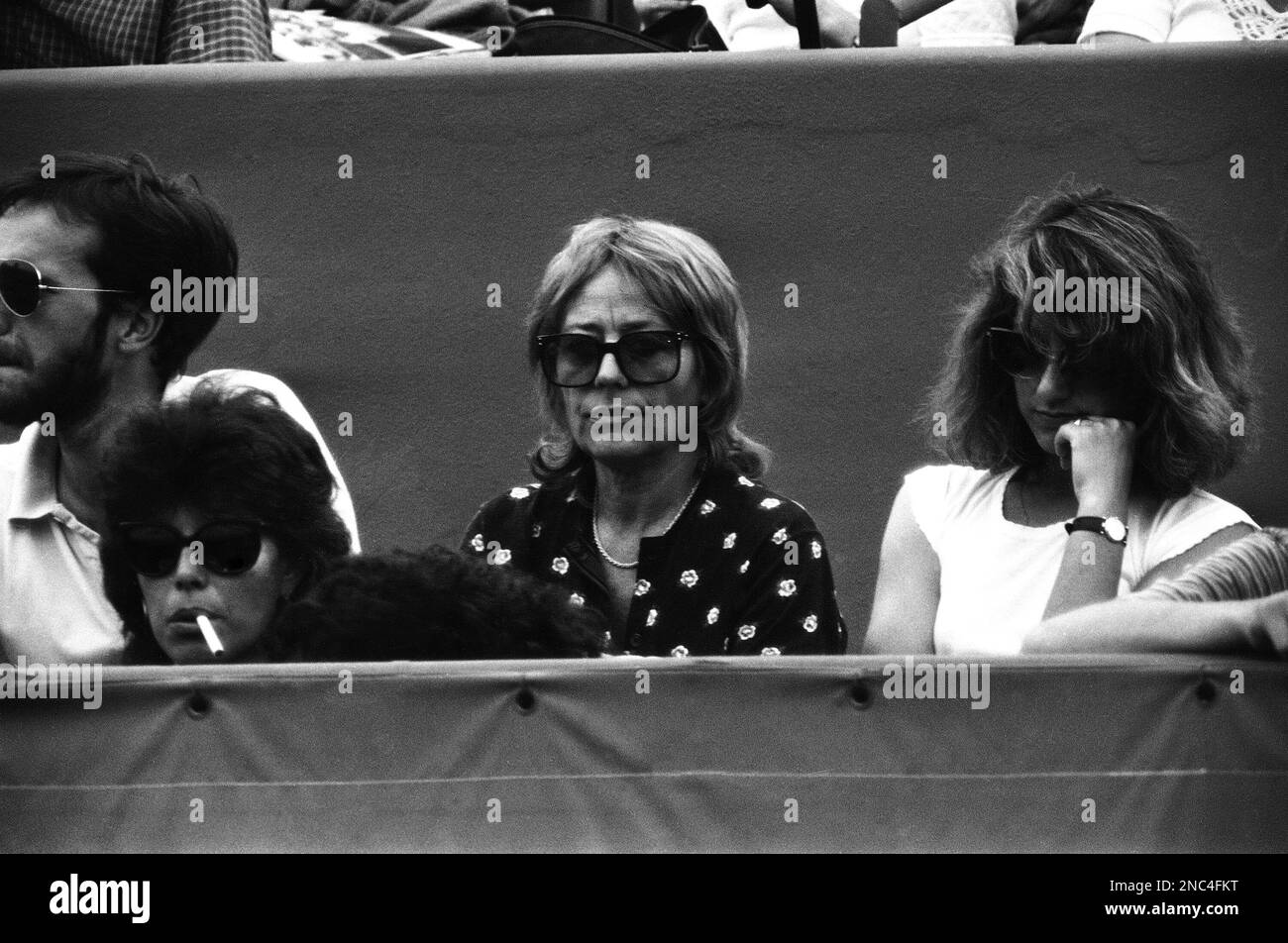 French actress Annie Girardot at the French Open tennis tournament at ...