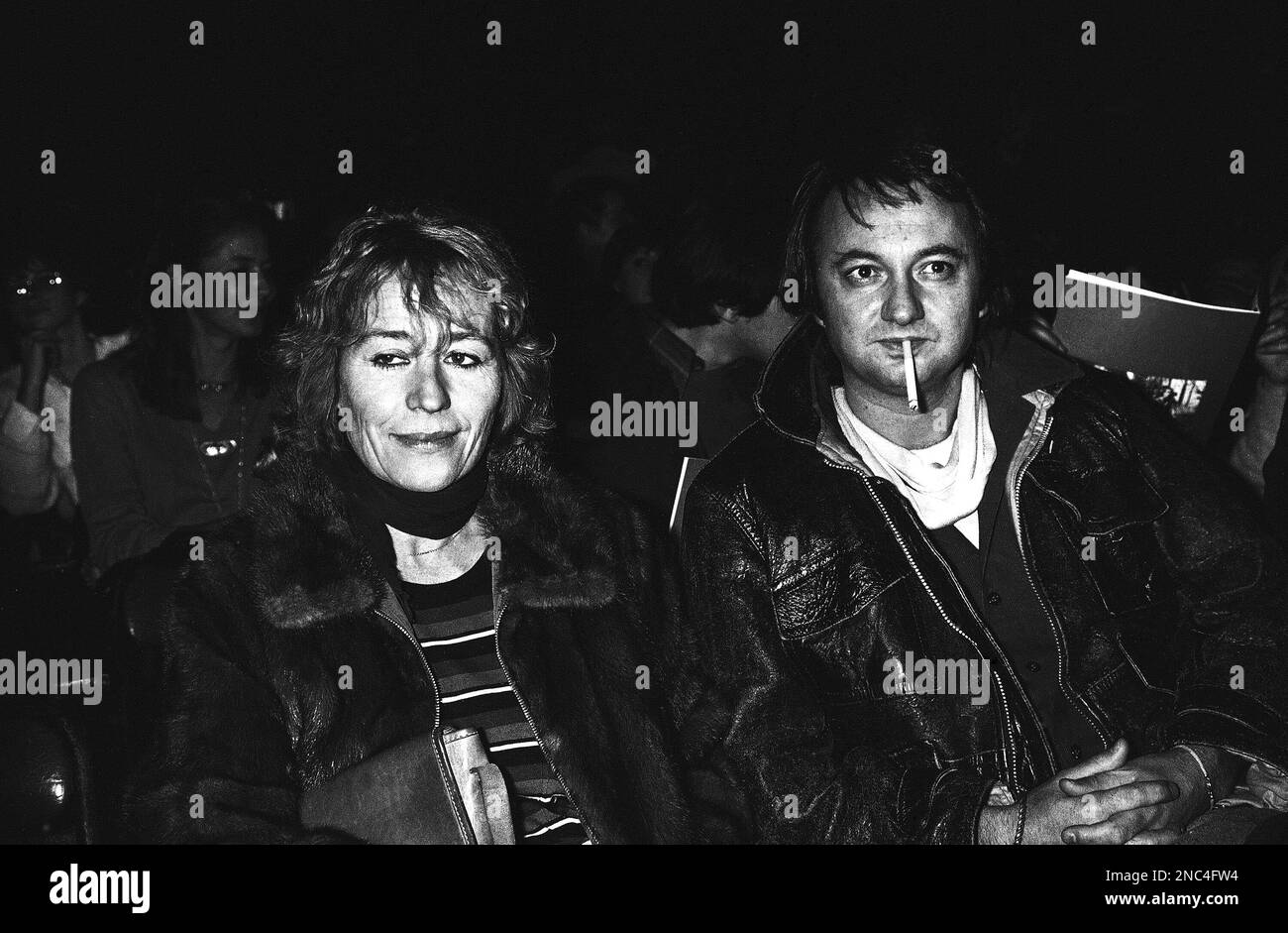 French actress Annie Girardot with an unknown companion at a ...