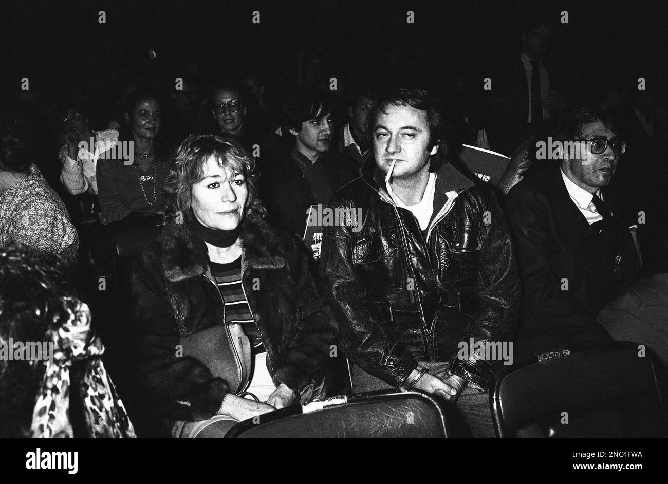 French actress Annie Girardot with an unknown companion at a ...