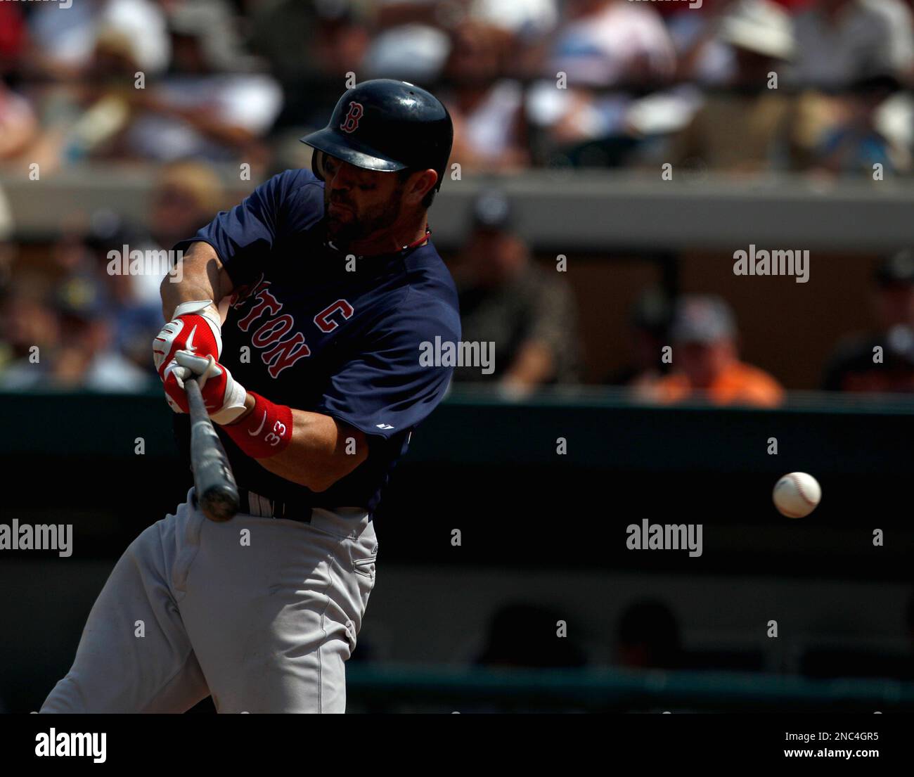 Boston Red Sox catcher Jason Varitek (33) plays in a spring training ...