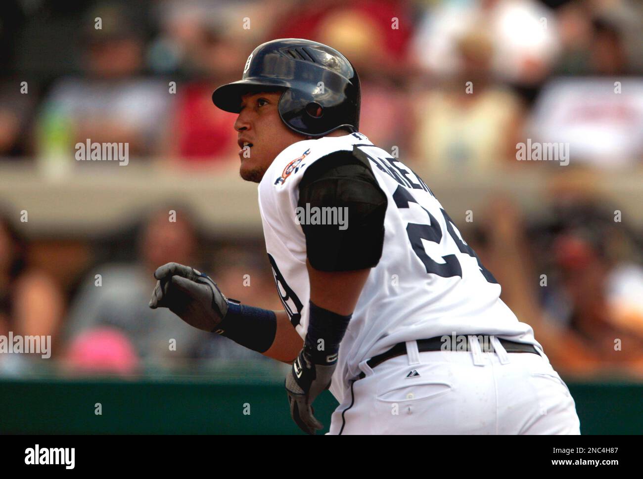 Detroit Tigers' Miguel Cabrera hits a home run in the seventh inning of ...