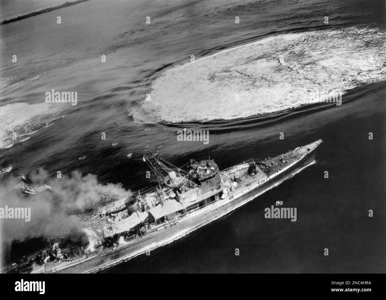 Japanese destroyer by a bomber of the U.S. Army 5th Air Force on March ...