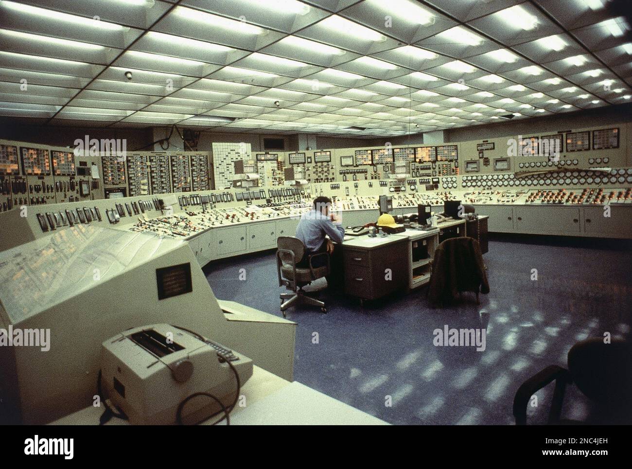 An undated photo inside the Three Mile Island nuclear power station ...