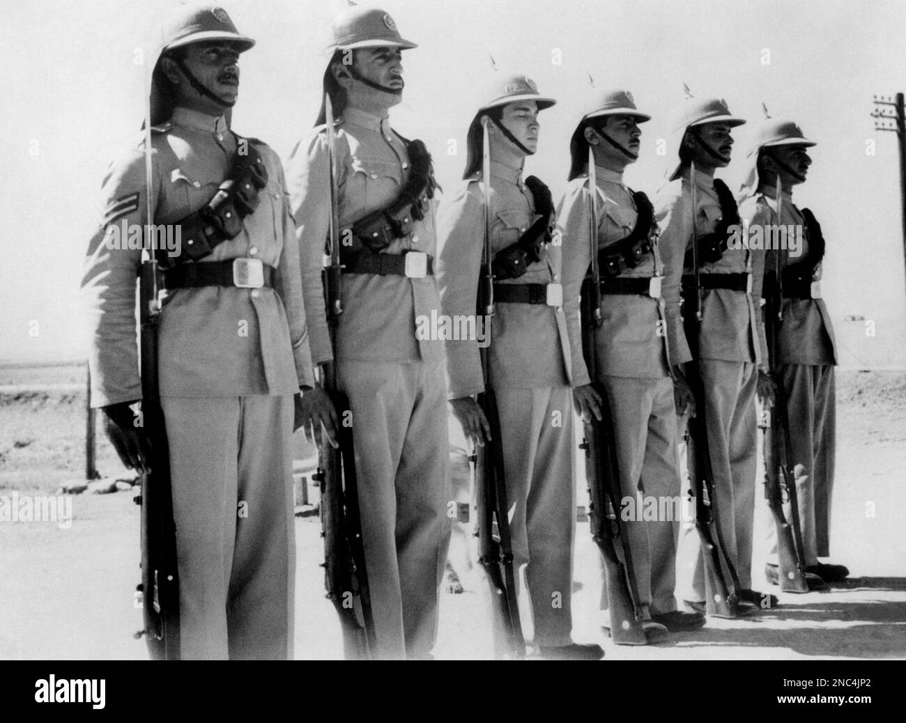Members of the Arab Legion on July 17, 1941, part of their duty is the ...
