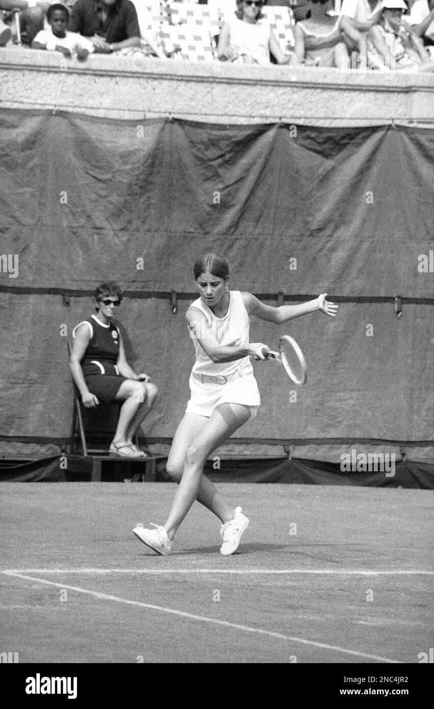 Tennis prodigy Chris Evert at the U.S. Open Tennis Championships at ...