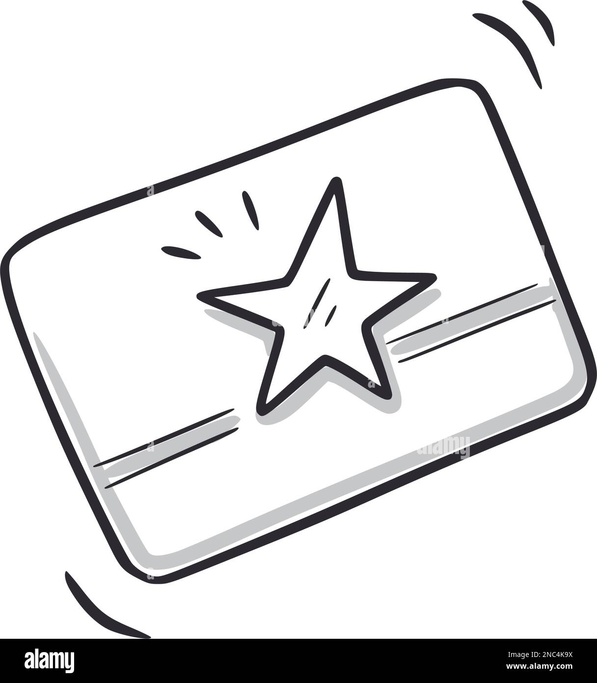 Bonus card doodle icon. Loyalty program coupon card hand drawn sketch ...