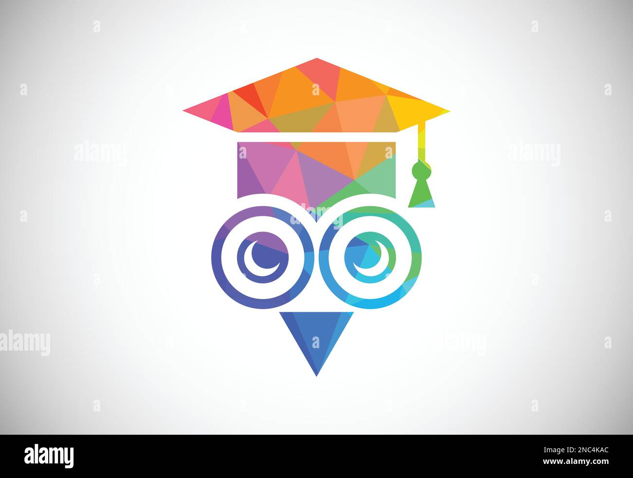 Modern low poly style education logo design, Geometric, and triangle ...