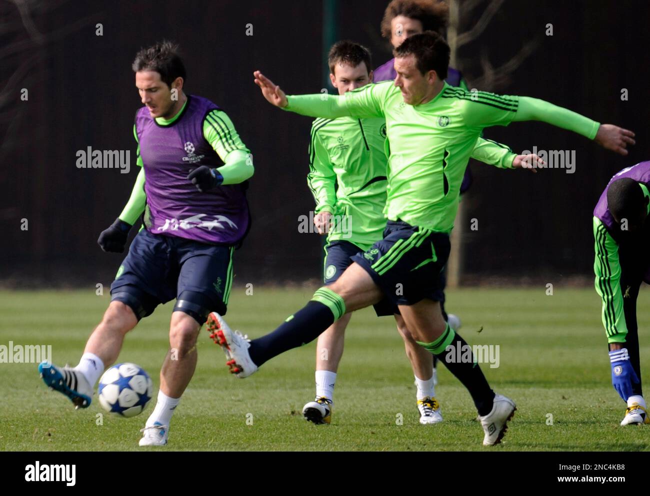 Chelsea's John Terry, right, and Frank Lampard during a training ...