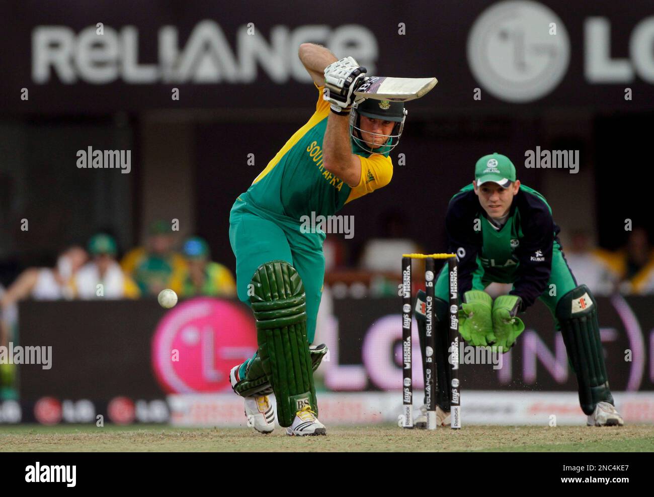 South Africa's Colin Ingram, left, takes a shot during the Cricket ...