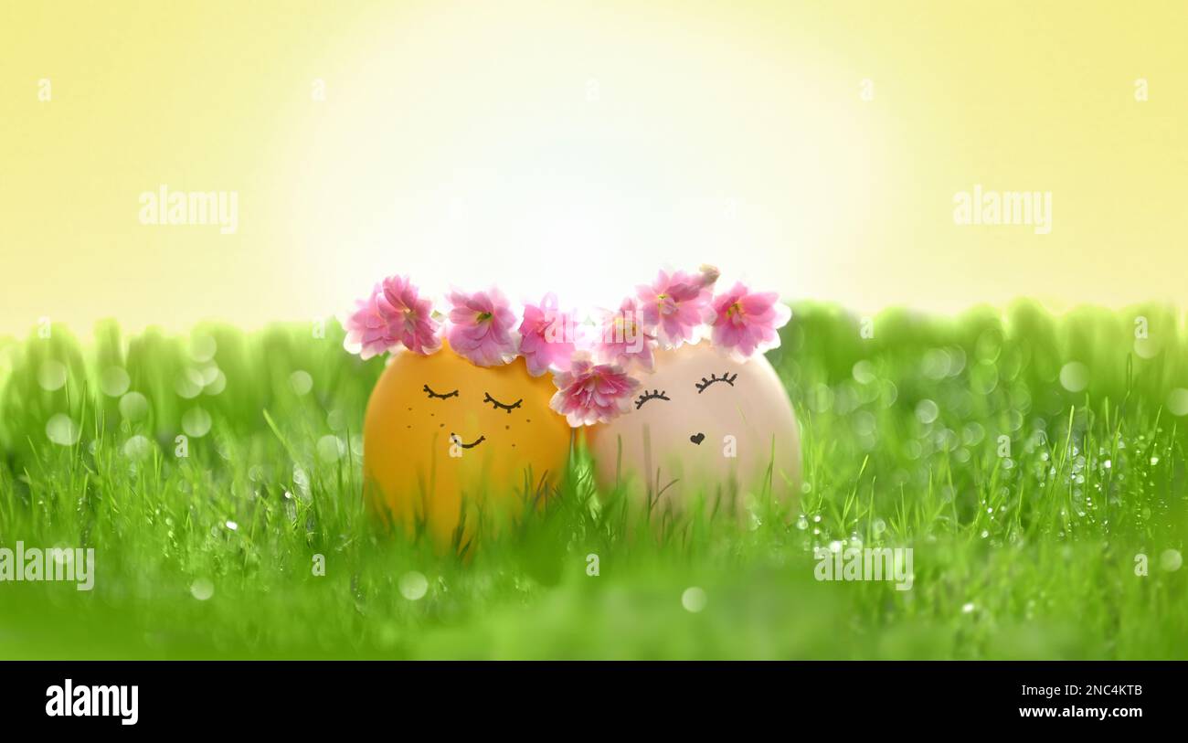 Two easter eggs in hi-res stock photography and images - Alamy