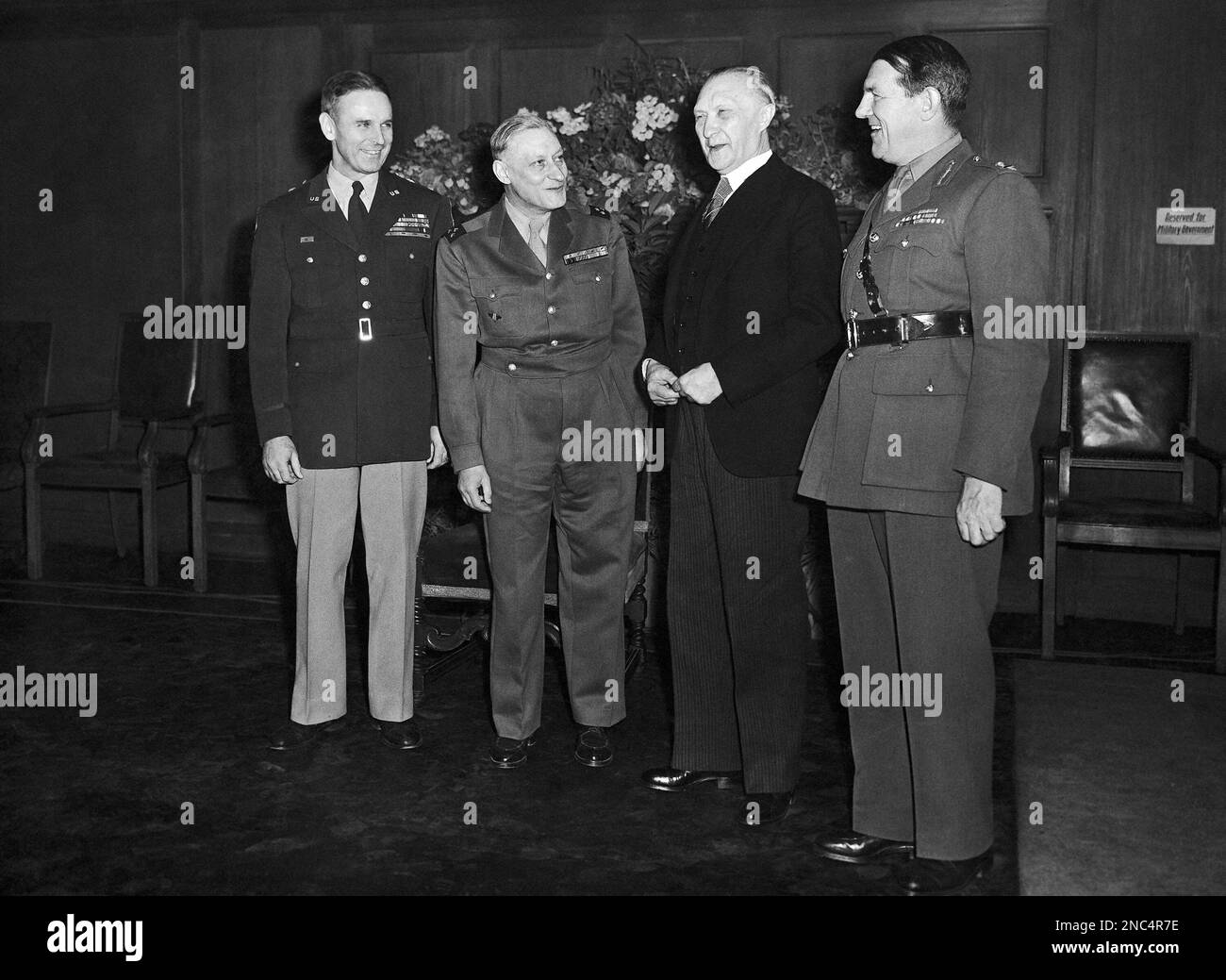 West German Chancellor Konrad Adenauer meets the three City Commanders ...