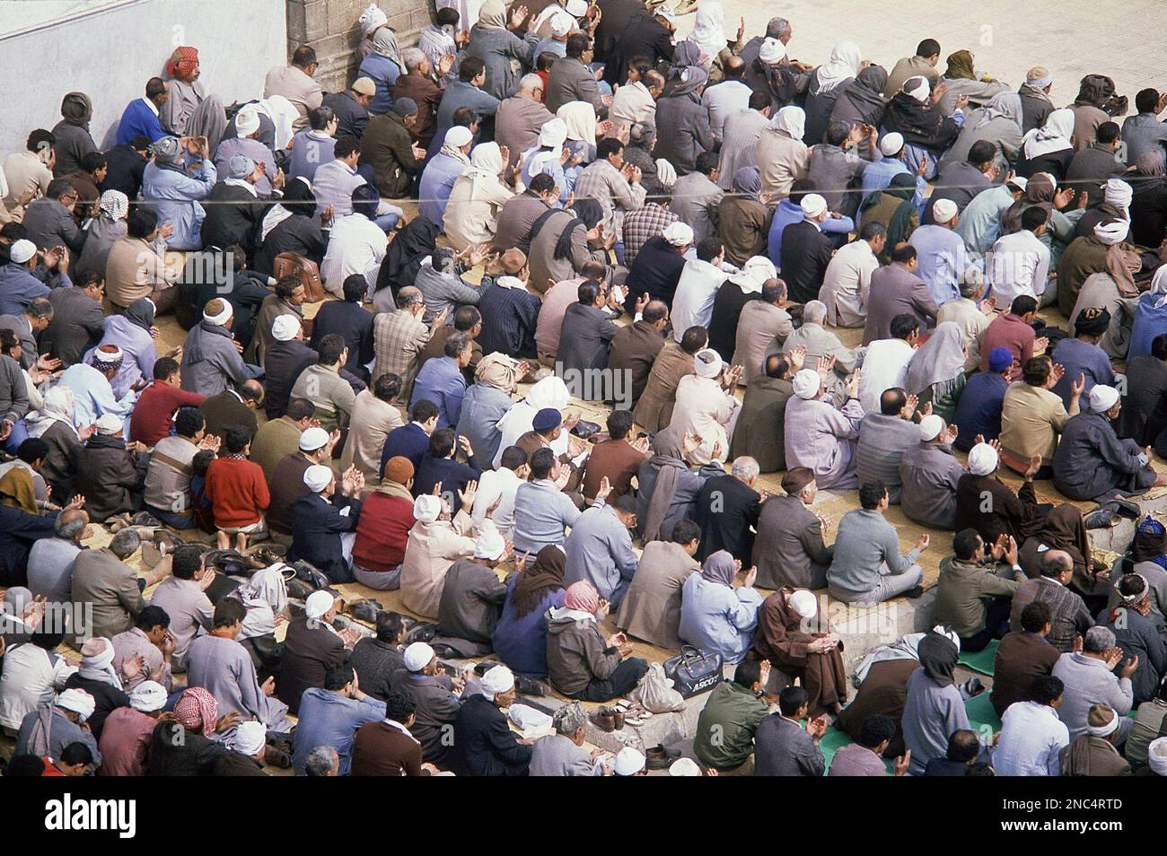Special pray for rain at El Hussein Mosque in Cairo, Egypt on Feb. 22, 1985. (AP Photo/Paola ...