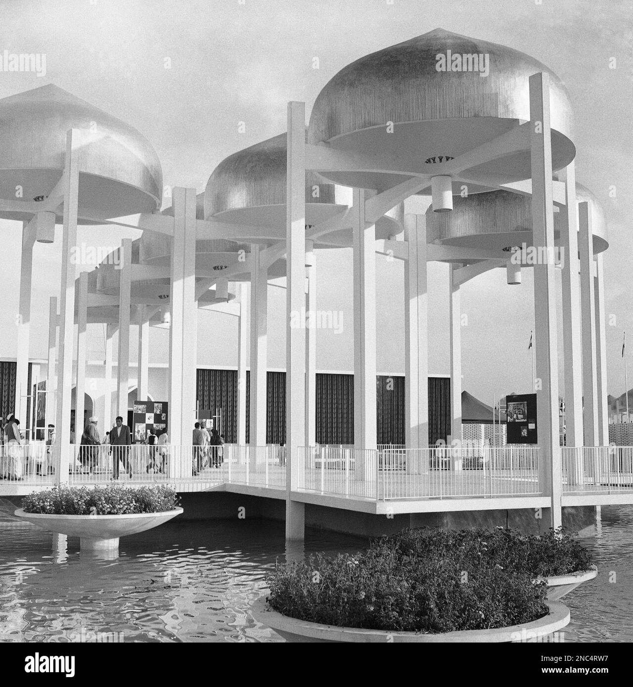 The American Pavilion’s gold-domed entrance at the World Agricultural ...