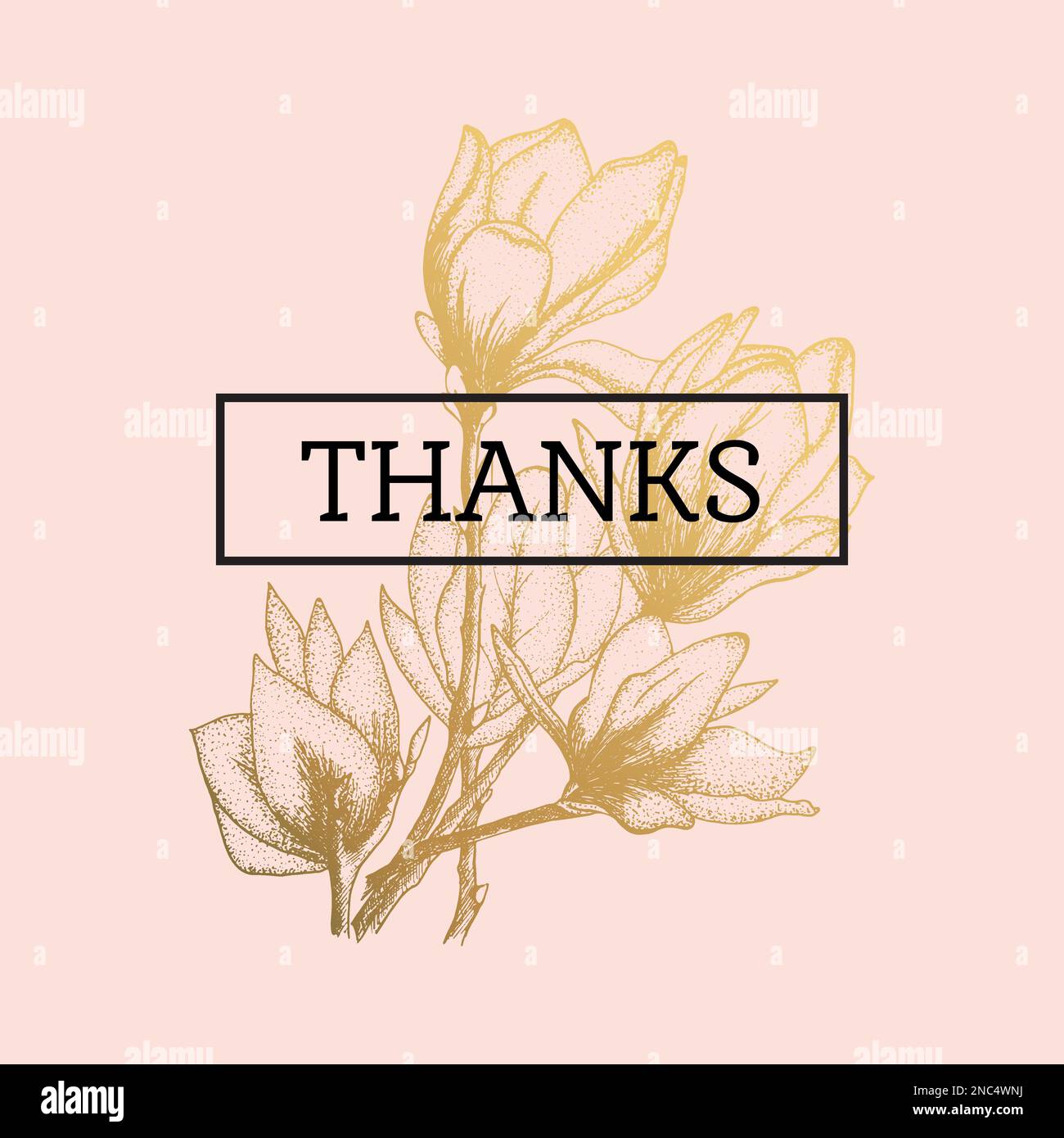 Gold flowers, vector illustration,thanks cards isolated on white ...