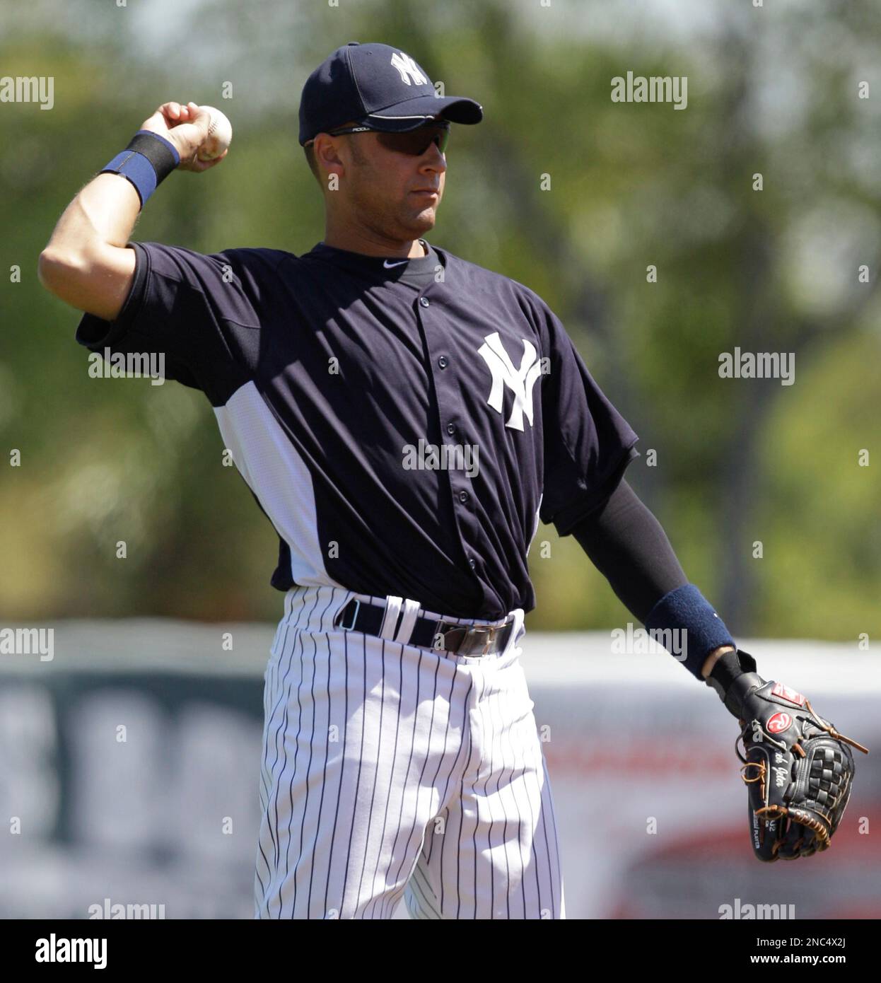 New York Yankees shortstop Derek Jeter is shown on the field in their ...