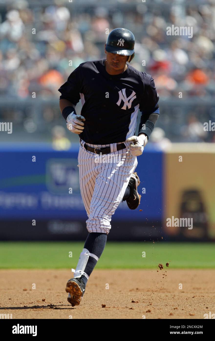 New York Yankees Alex Rodriguez runs the bases after hitting a solo ...