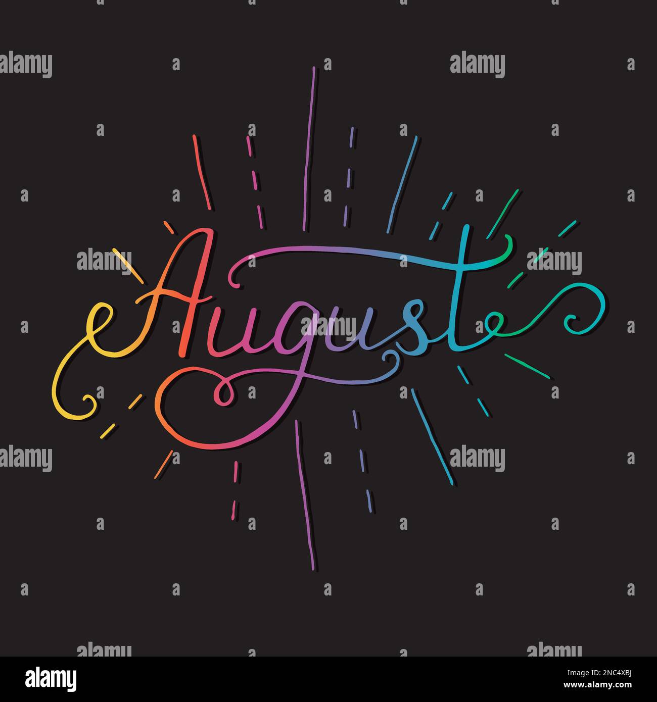 Hand drawn typography lettering phrase August isolated on the white ...