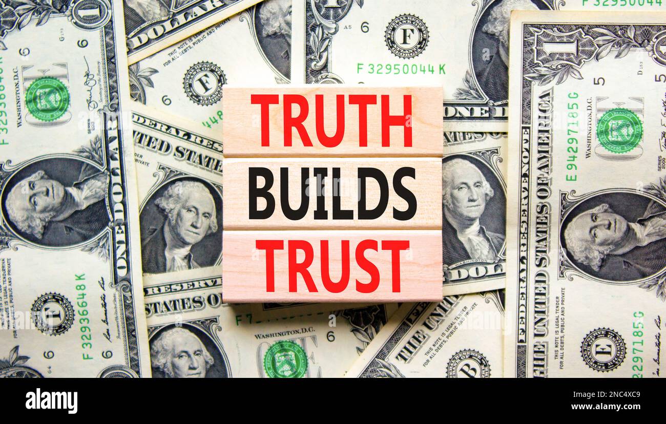 Truth builds trust symbol. Concept words Truth builds trust on wooden ...