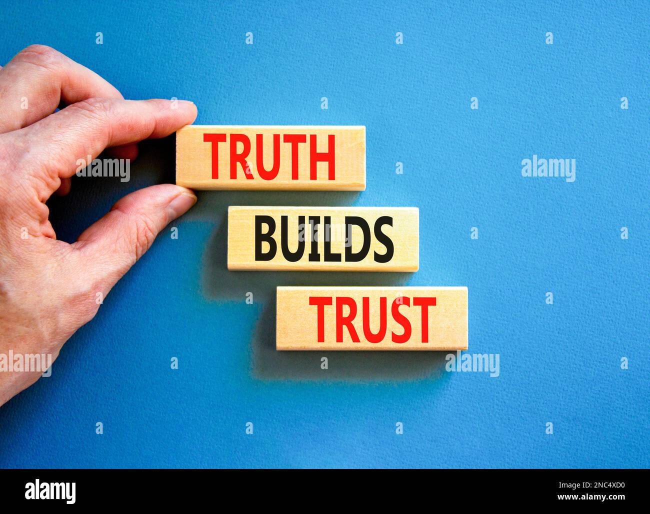 Truth builds trust symbol. Concept words Truth builds trust on wooden ...