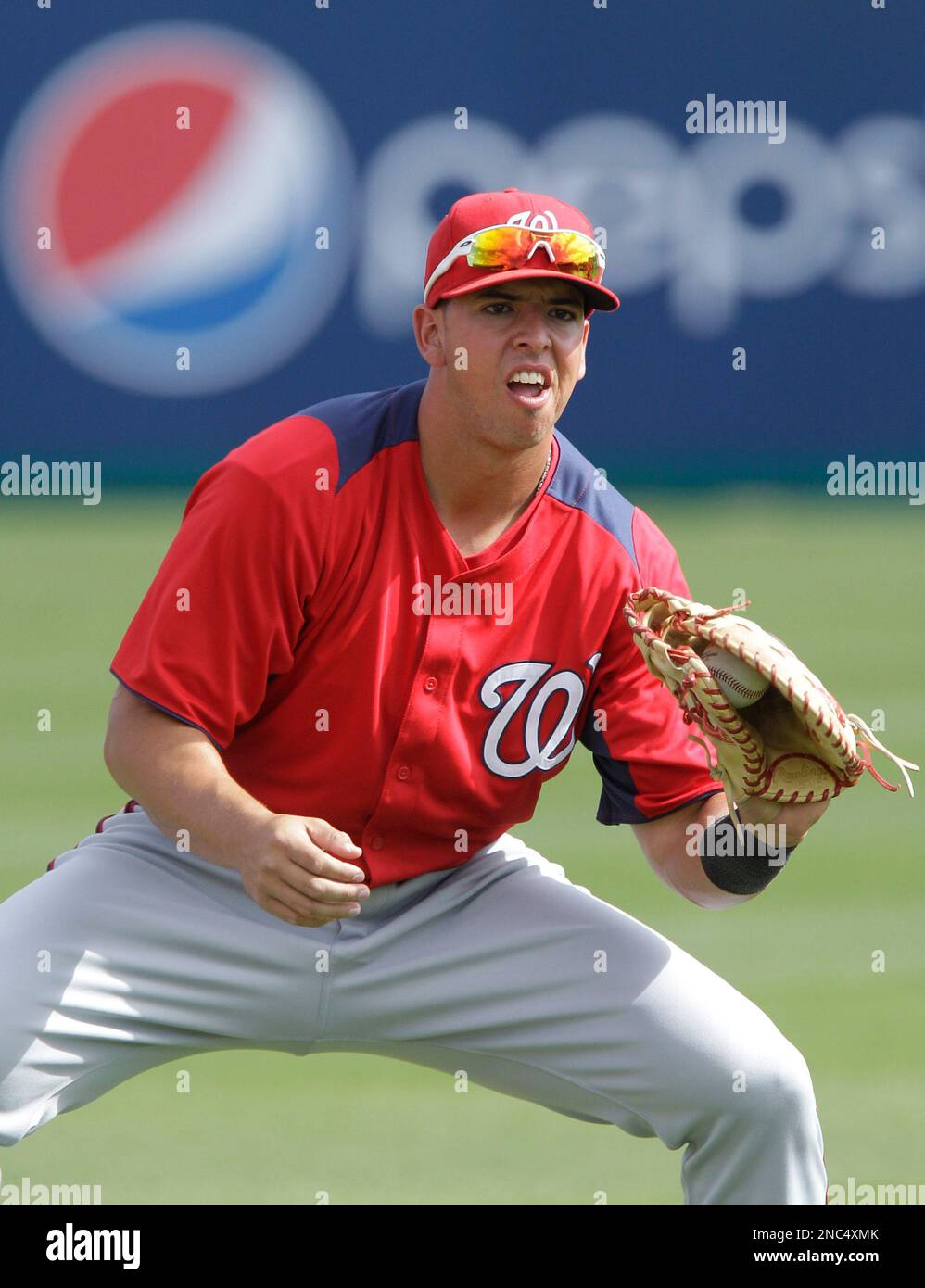 Washington Nationals first baseman Chris Marrero (14) during a spring ...