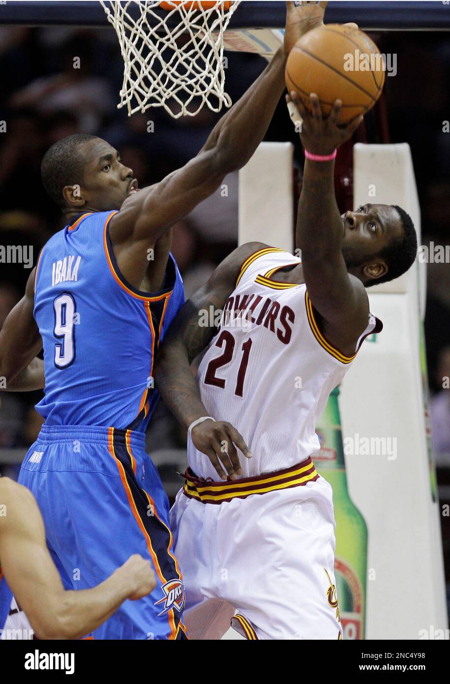 Oklahoma City Thunder's Serge Ibaka (9), from the Republic of the Congo ...
