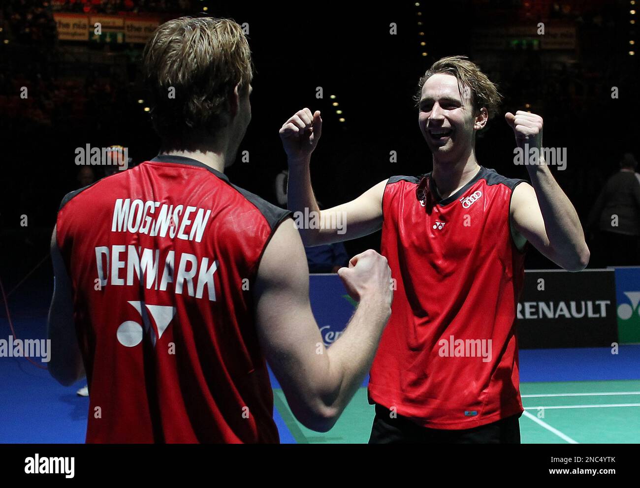 Denmark's Mathias Boe, right, and Carsten Mogensen celebrate winning ...
