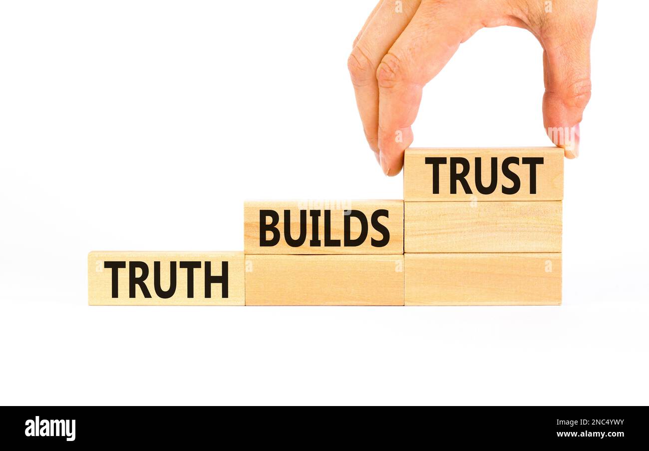 Truth builds trust symbol. Concept words Truth builds trust on wooden ...
