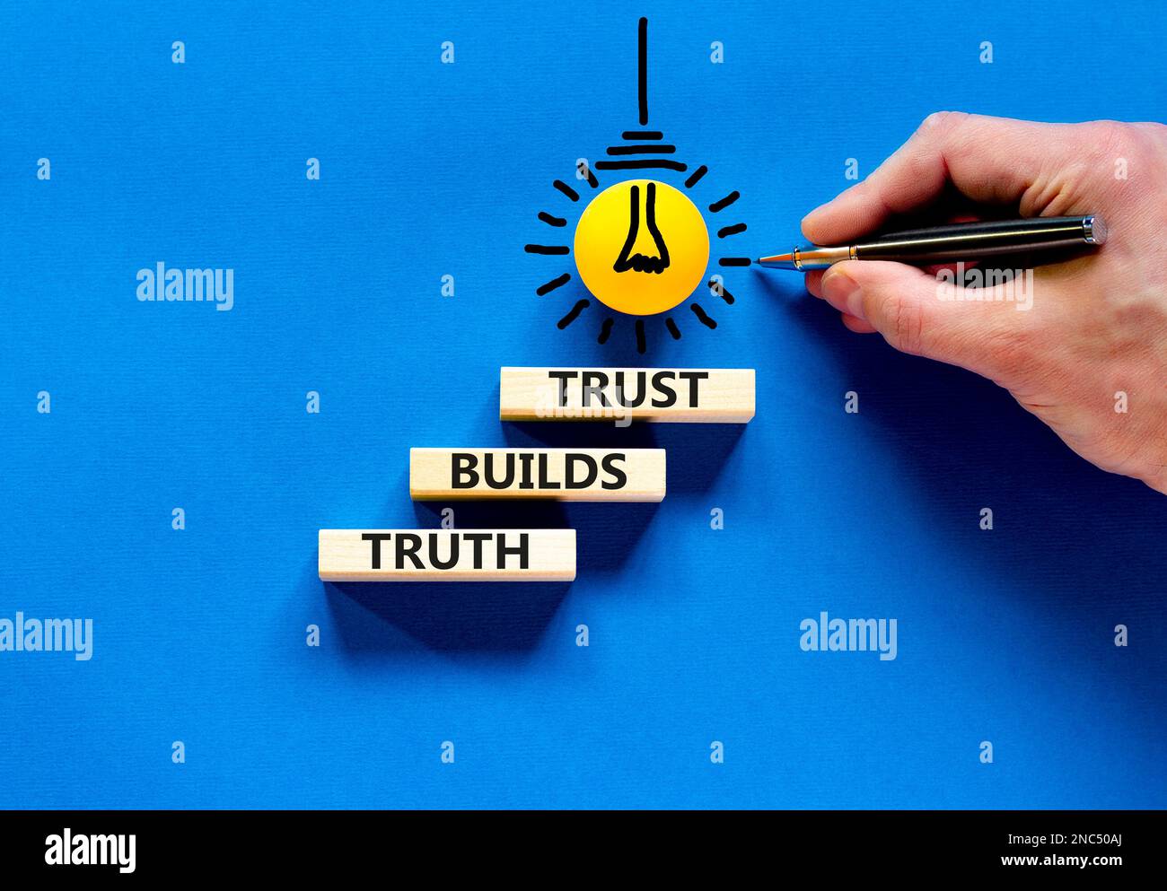 Truth builds trust symbol. Concept words Truth builds trust on wooden ...