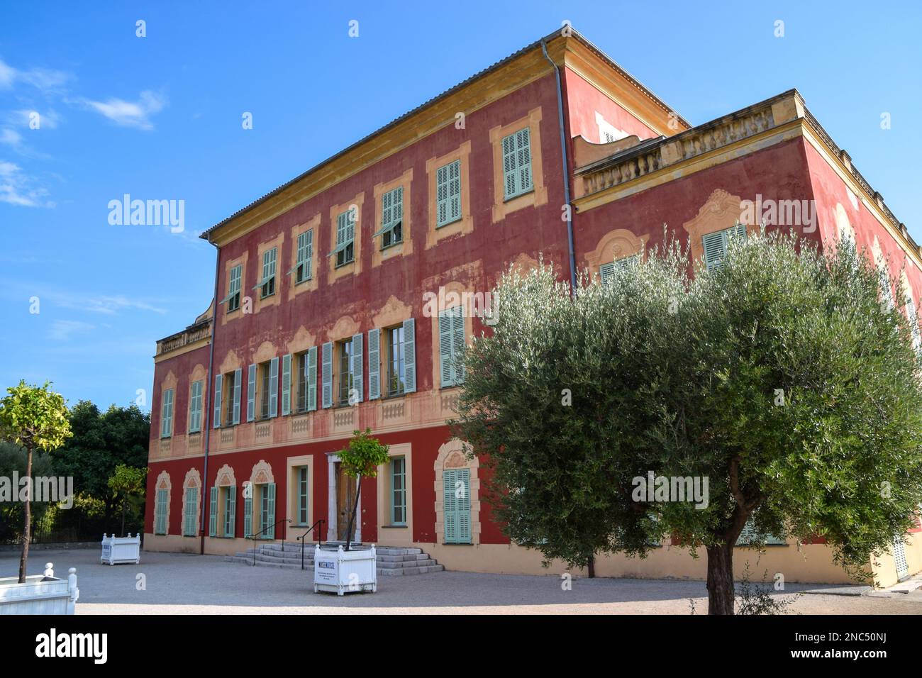 Nice, France, 2019. Exterior view of the Matisse Museum in Cimiez ...