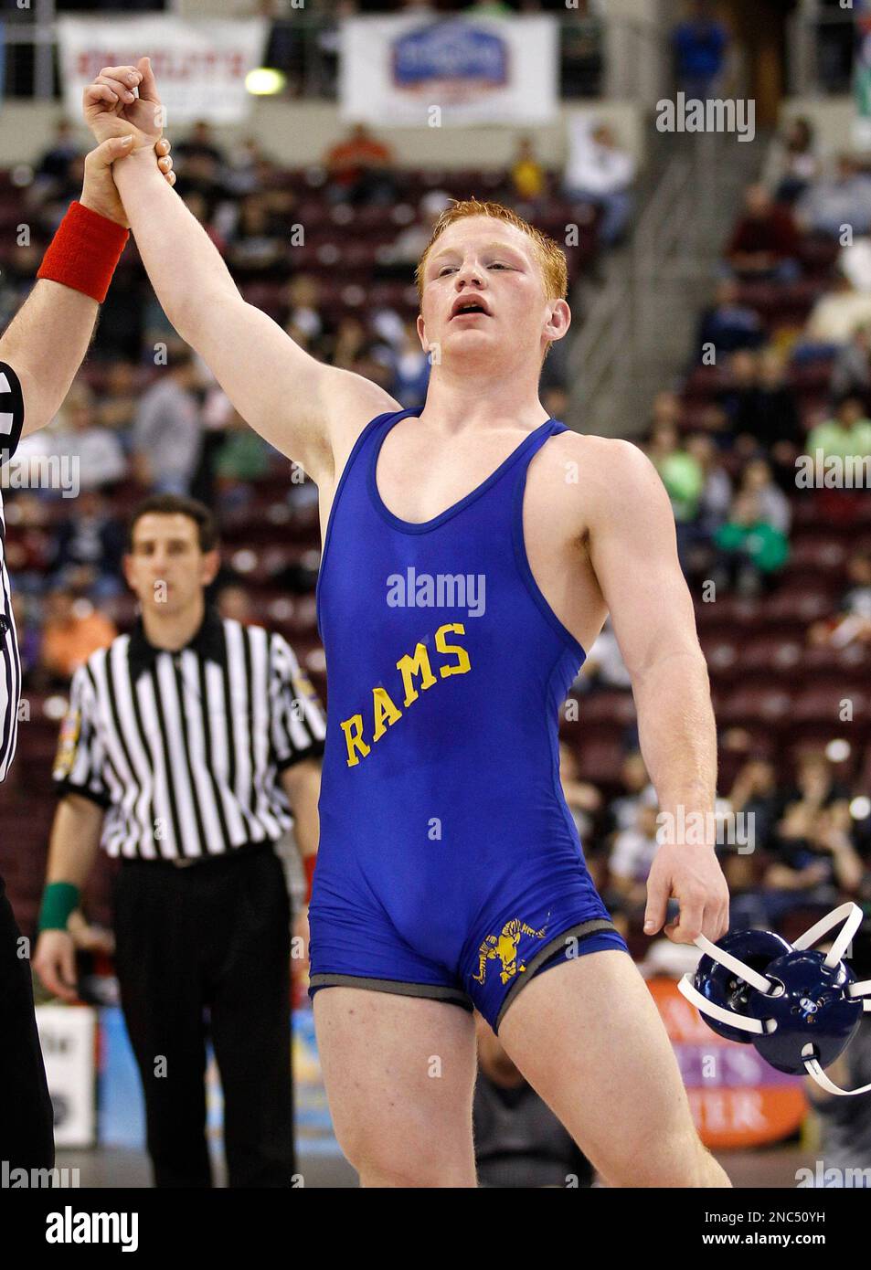 Kennard-Dale's Chance Marsteller poses after defeating Bradford's Mark ...