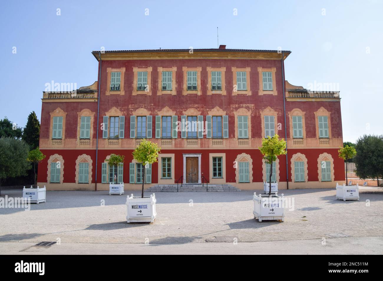 Nice, France, 2019. Exterior view of the Matisse Museum in Cimiez ...